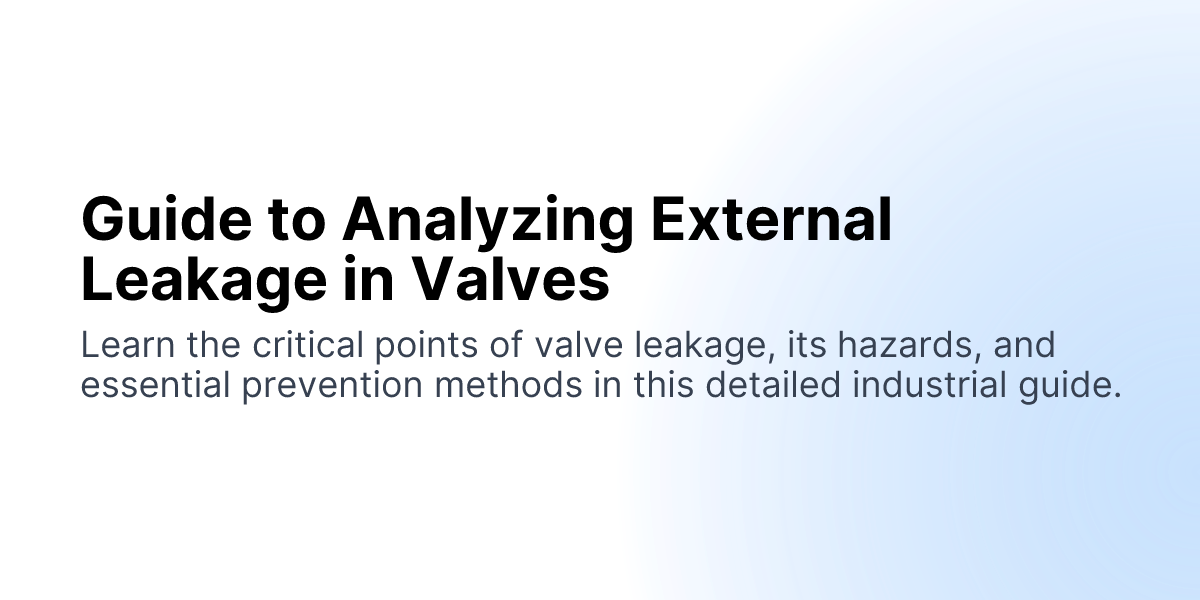 Guide to Analyzing External Leakage in Valves | SNBV FLOW